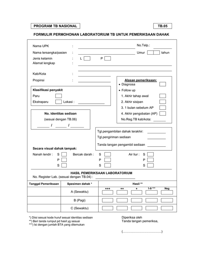 PEMERIKSAAN TB DAHAK | PDF