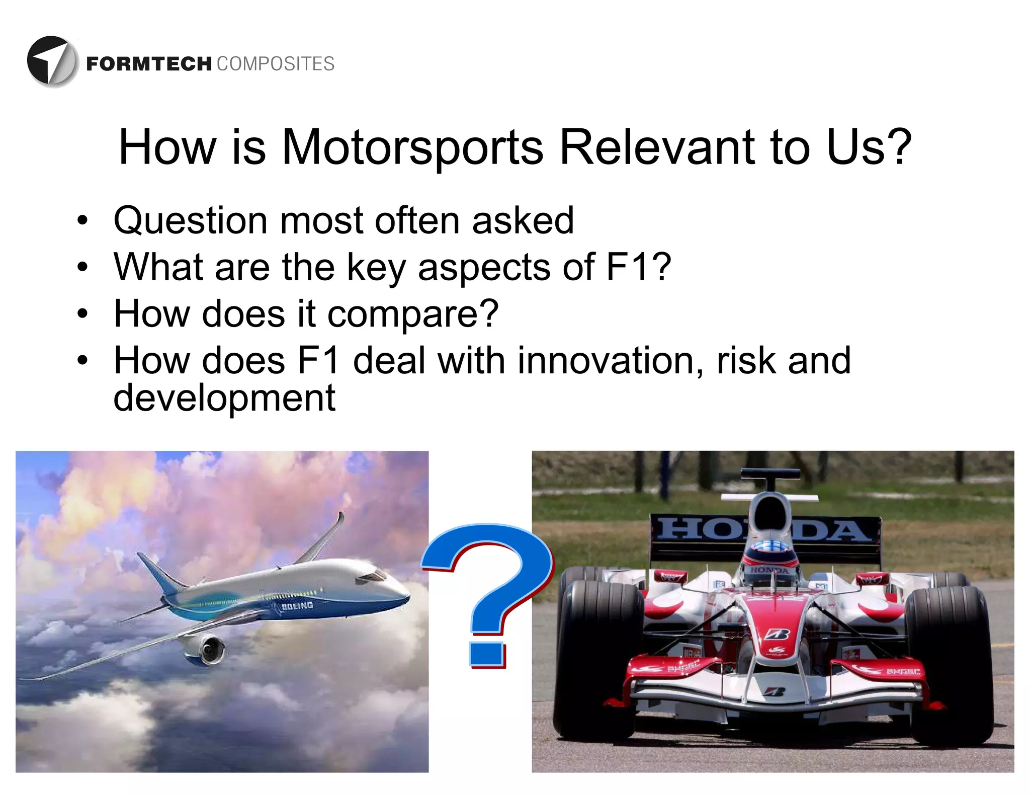 Formtech Composites Composite Material Substitution In Formula 1 ...