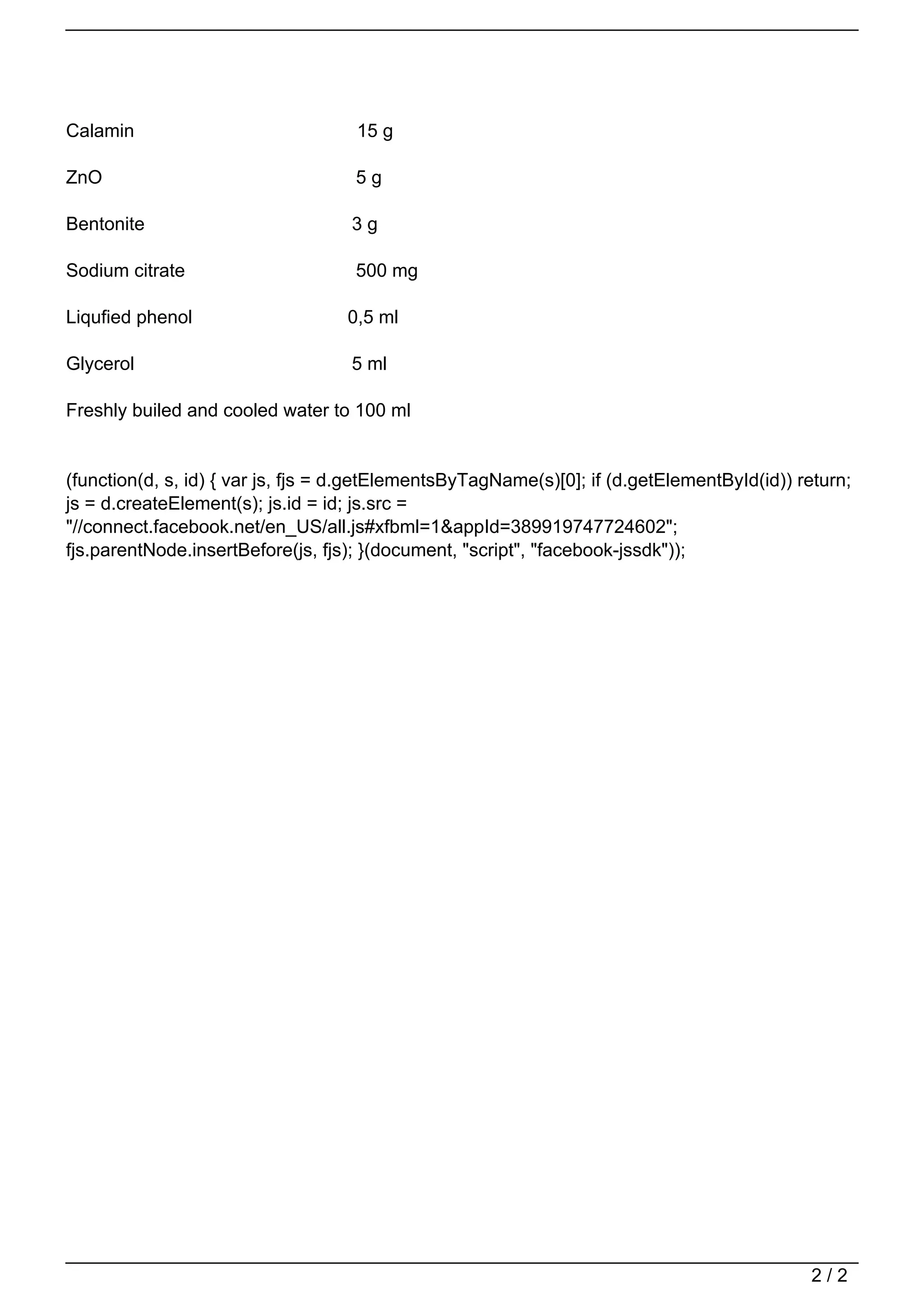 Formula Baku Sediaan Lotion Calamin | PDF