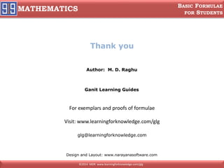 Mathematics Basic Formulae | PPSX