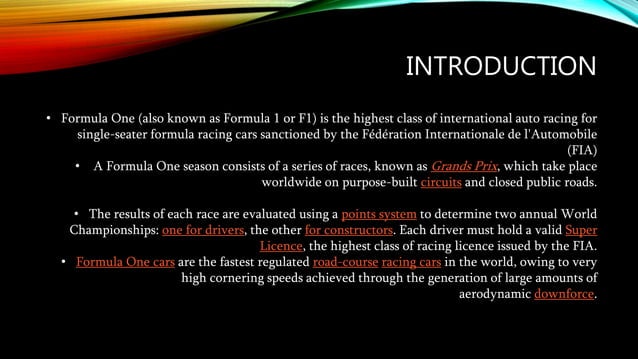 Formula1 | PPTX | Auto Racing | Sports