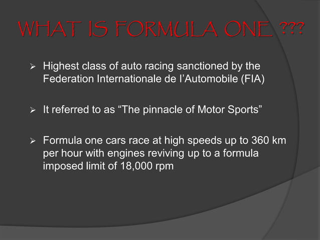 Formula1 presentation | PDF