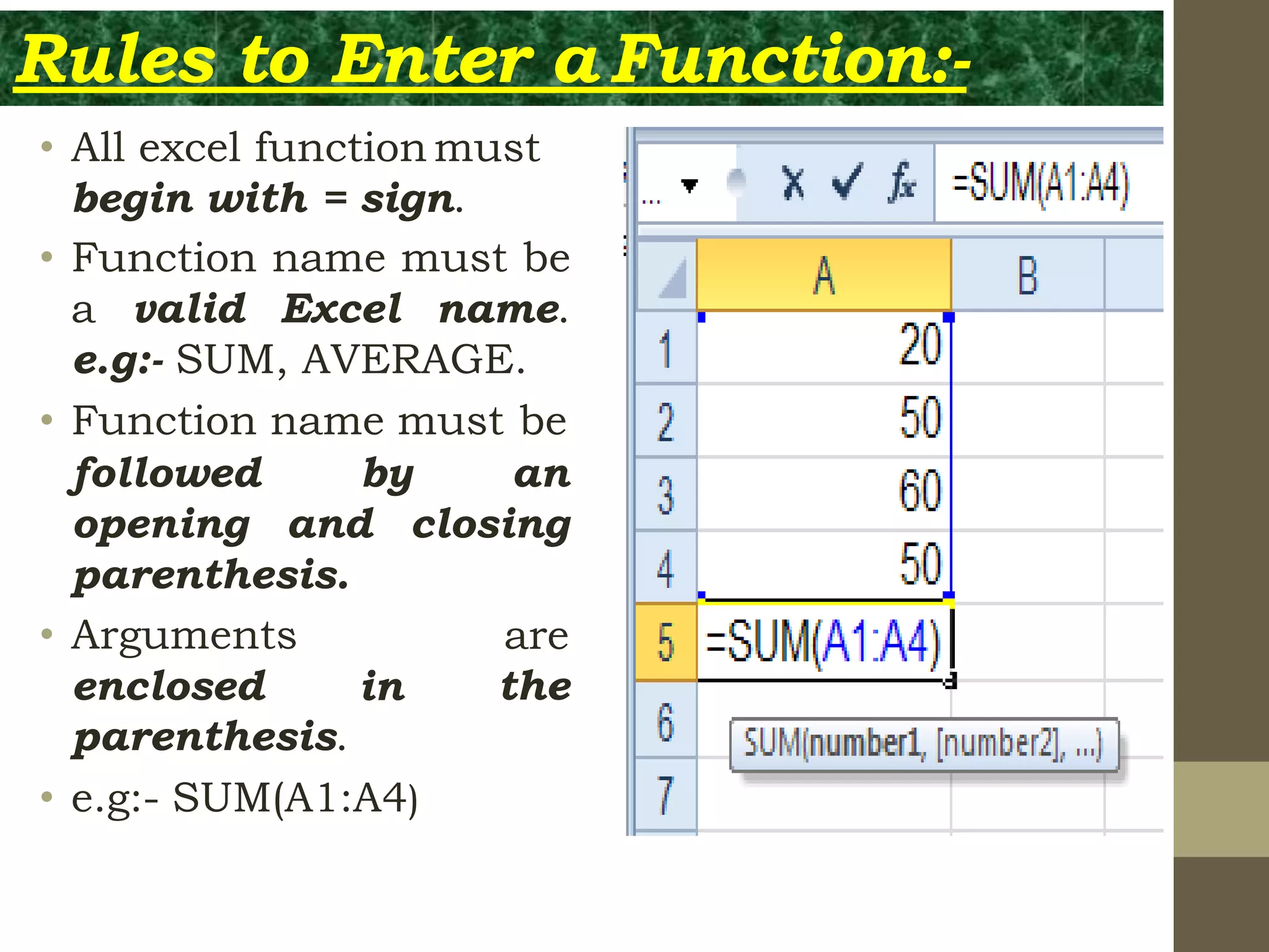 Formulas and functions | PPTX