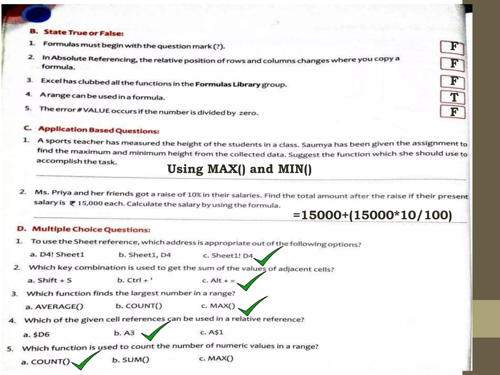 Formulas and functions | PPTX
