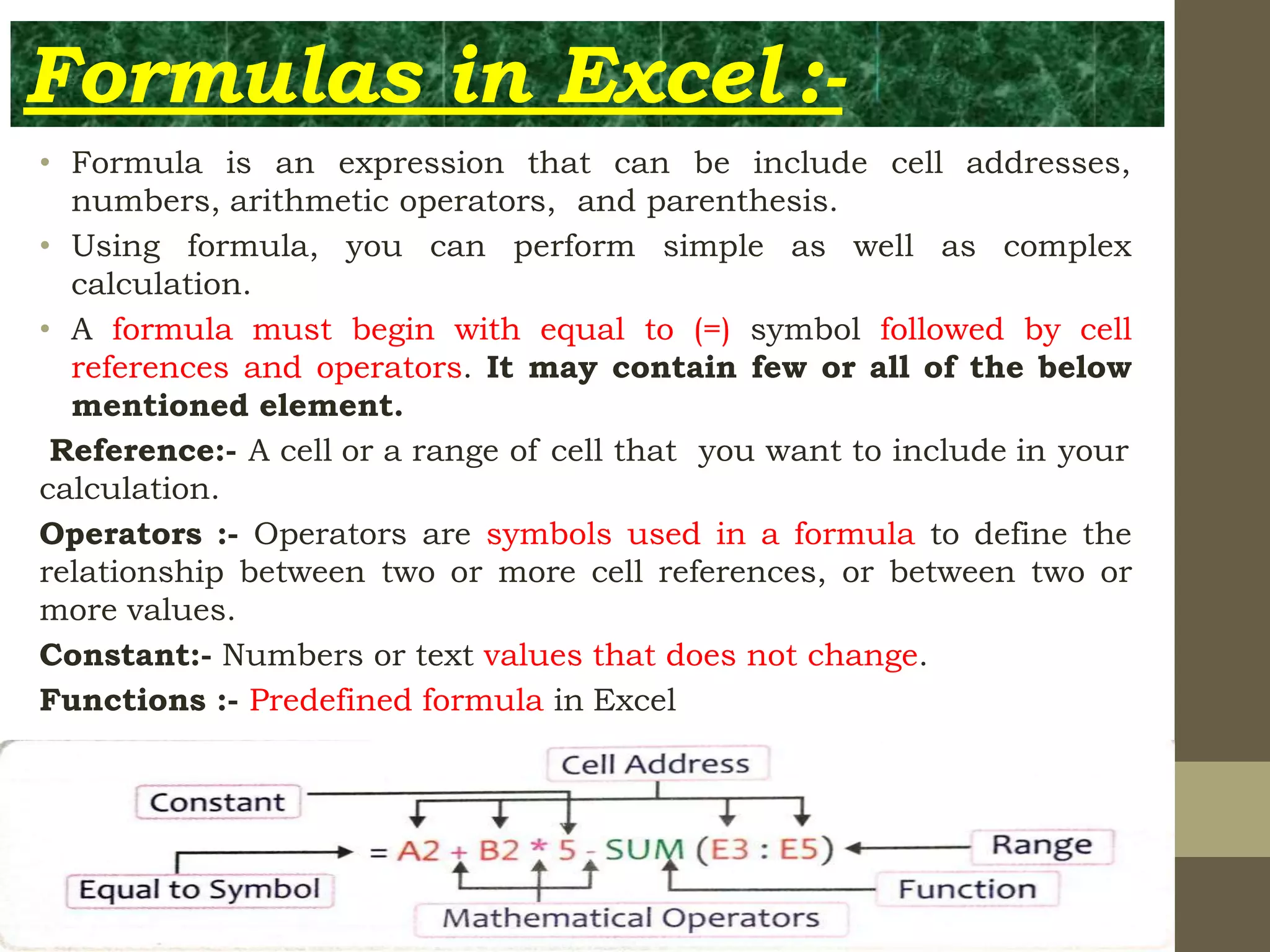 Formulas and functions | PPTX