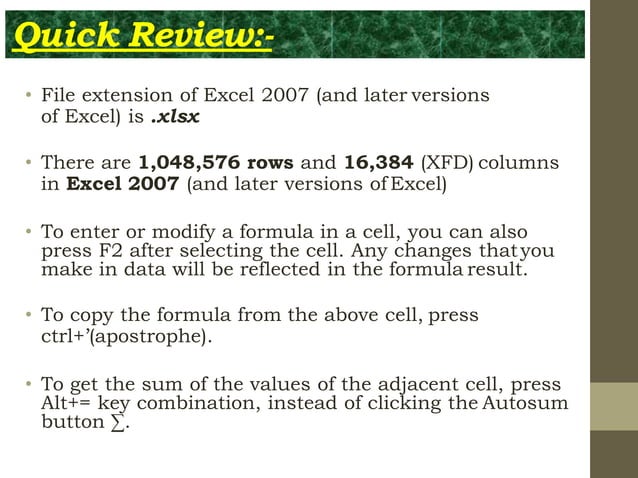 Formulas and functions | PPTX