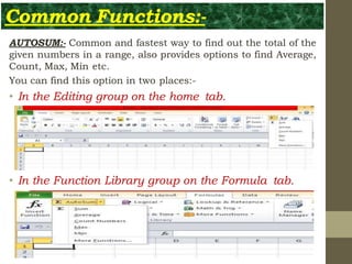 Formulas and functions | PPTX