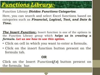 Formulas and functions | PPTX