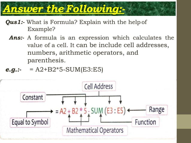Formulas and functions | PPTX