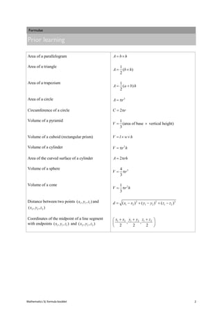 SL Formulabooklet | PDF