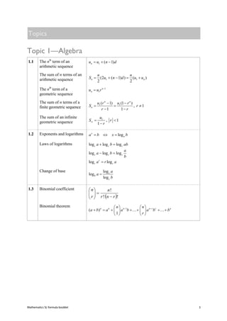 SL Formulabooklet | PDF