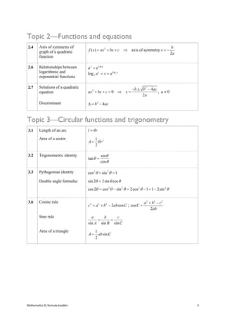 SL Formulabooklet | PDF