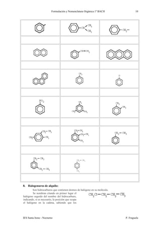 Formulación y nomenclatura orgánica 1ro bach | DOC