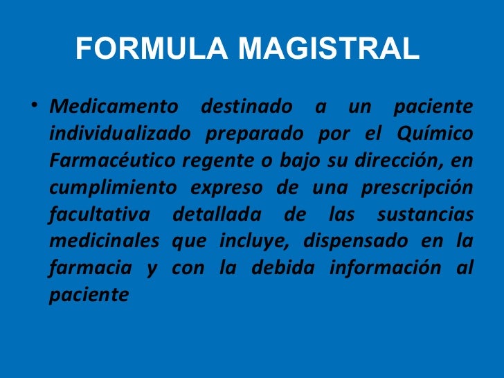 Formulacion magistral en dermatologia