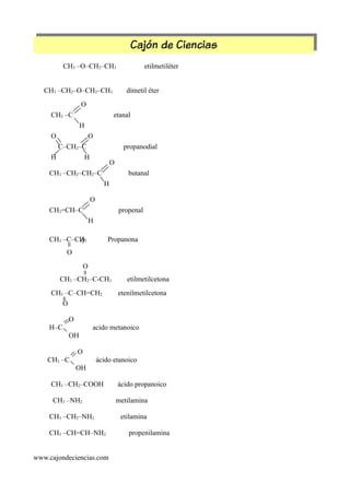 Formulacion organica ejercicios | PDF