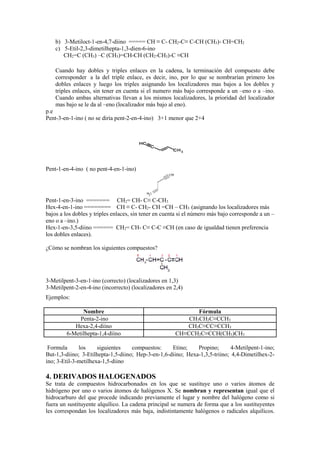 Formulacion y nomenclatura de quimica organica pv | PDF