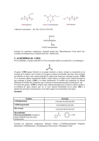 Formulacion y nomenclatura de quimica organica pv | PDF