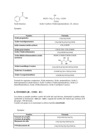 Formulacion y nomenclatura de quimica organica pv | PDF
