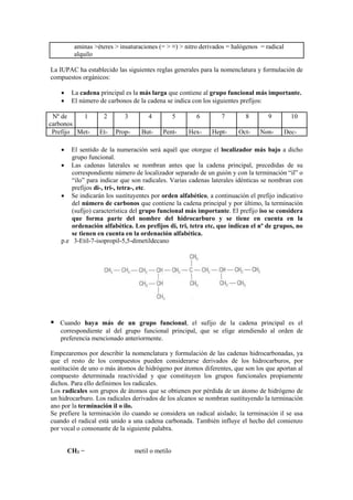 Formulacion y nomenclatura de quimica organica pv | PDF