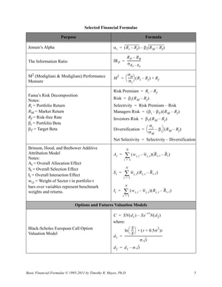 Financial Formulae | PDF