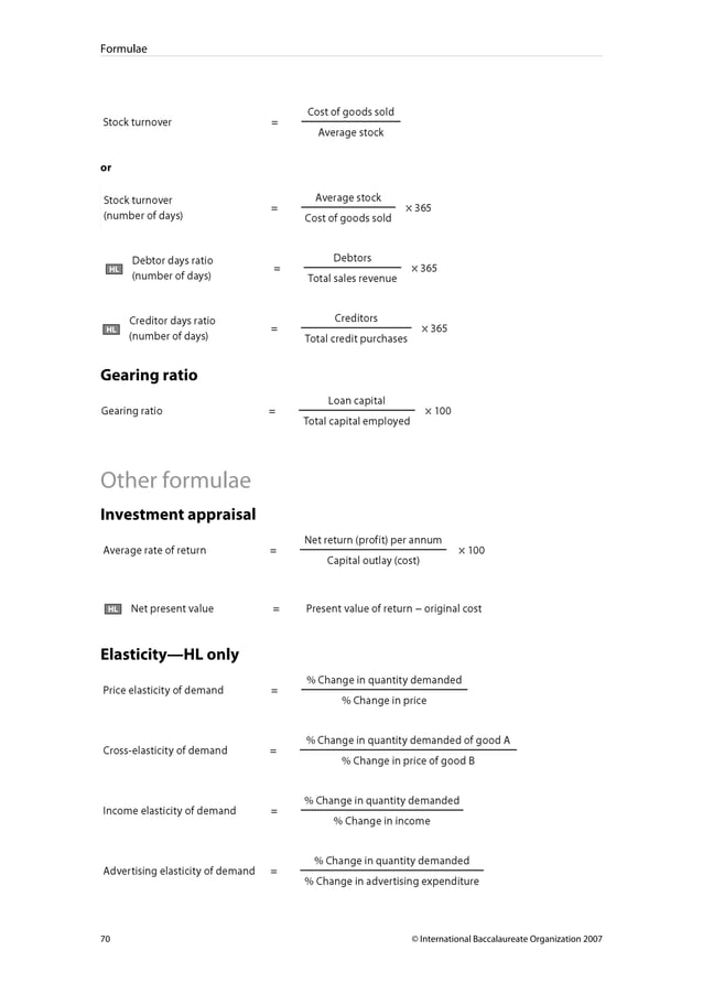 Formulae Booklet | PDF