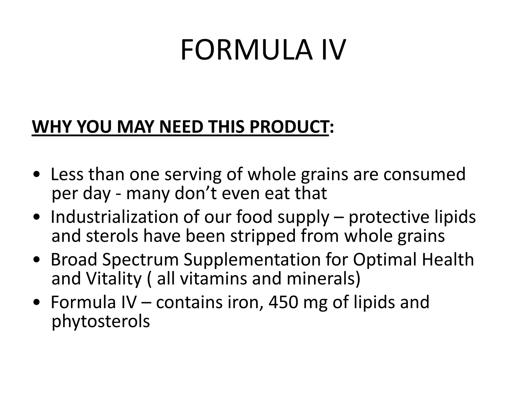 Formula iv and protein powerpoint health tip | PPTX