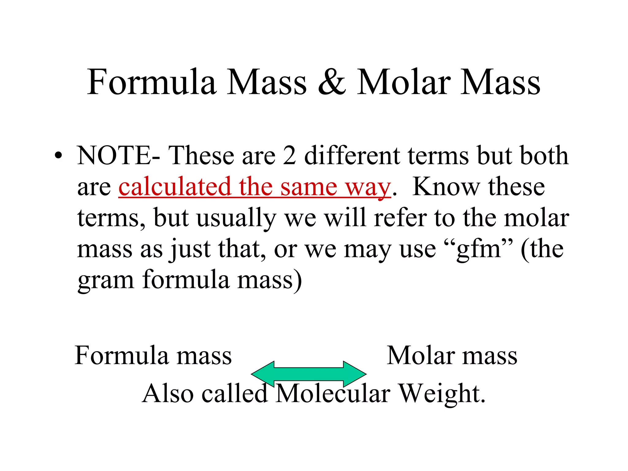 Formula mass powerpoint | PPT