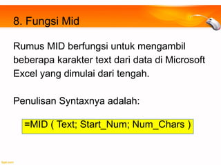 Formula Bentu Rumus pada Microsoft Excel | PPT