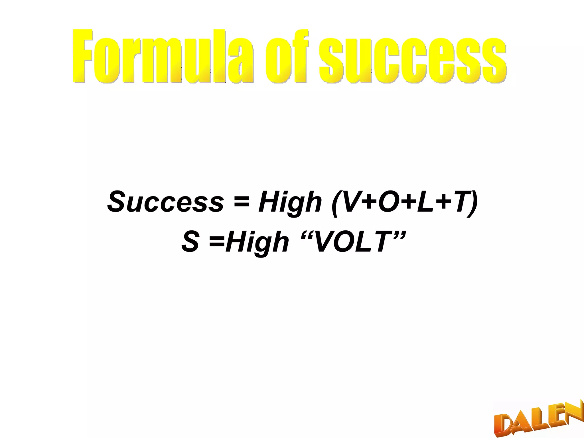 Formula of success | PPT