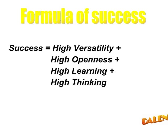 Formula of success | PPT