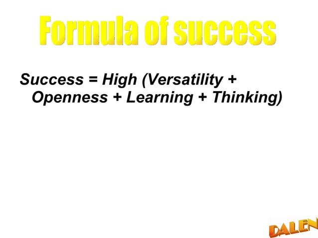 Formula of success | PPT