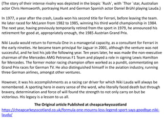 Formula One Mourns Loss Of Legend Sport Says Goodbye To Niki Lauda | PPT