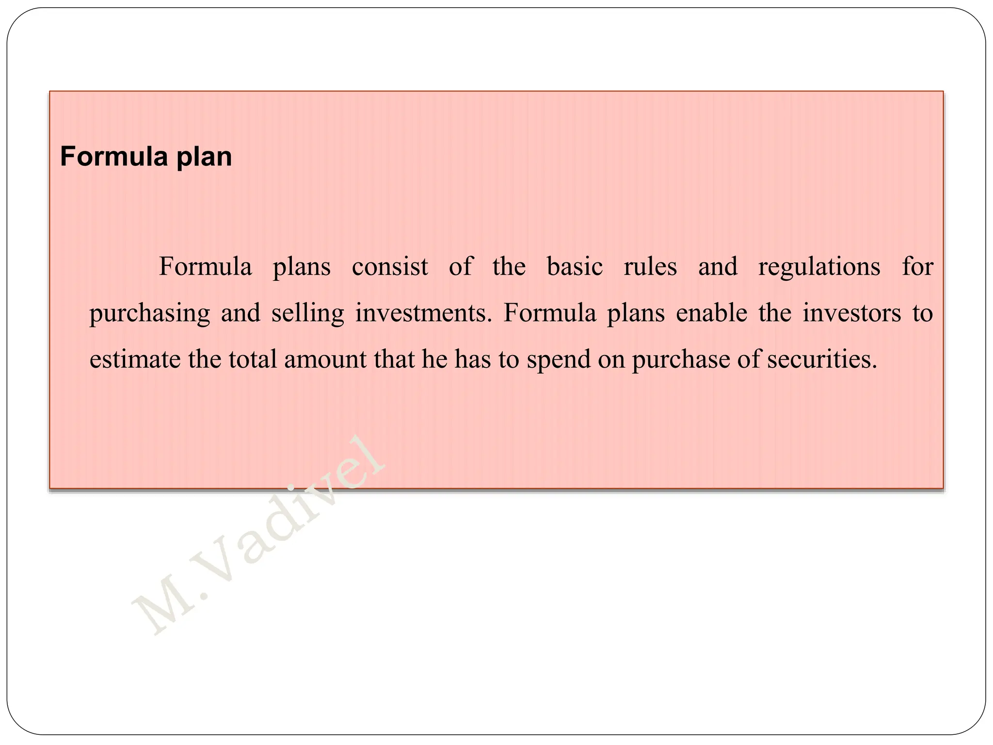 Formula Plans in portfolio management Selection | PPTX