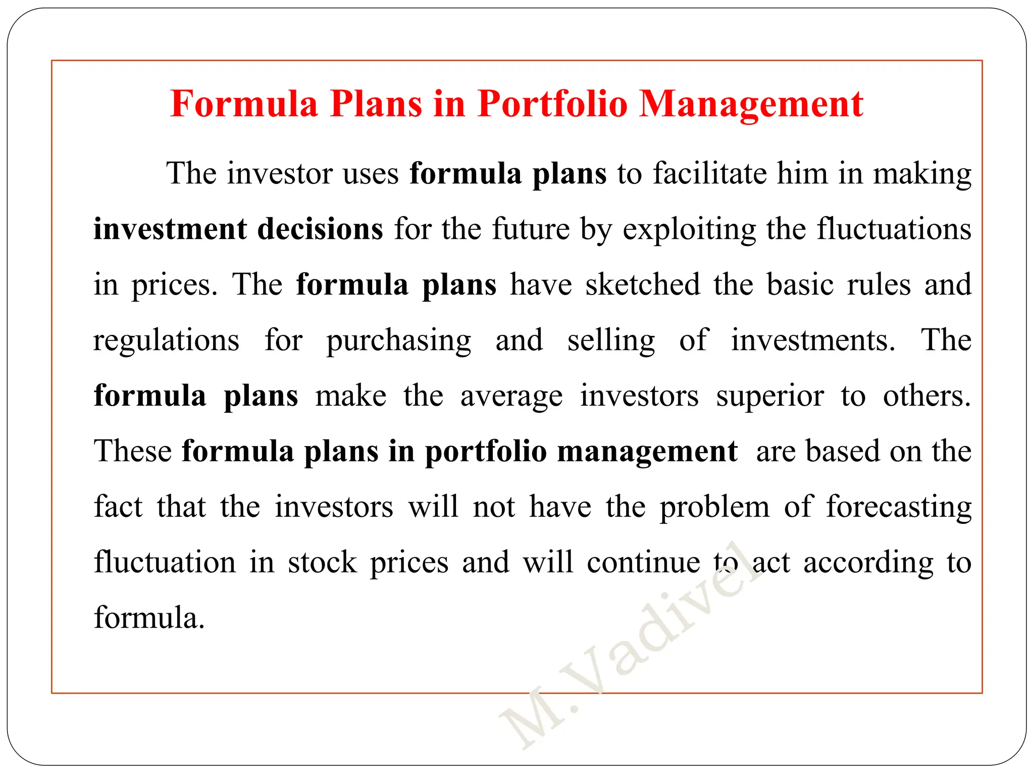 Formula Plans in portfolio management Selection | PPTX