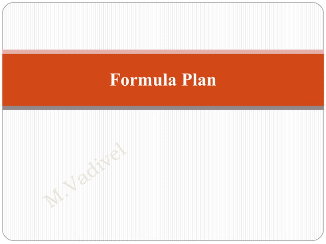 Formula Plans in portfolio management Selection | PPTX