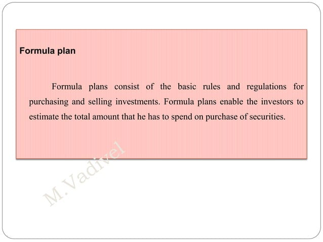 Formula Plans in portfolio management Selection | PPTX