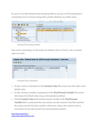 Formula Profile: Define Default Values for Input Parameters | PDF
