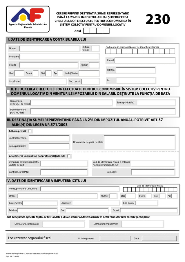 Formularul 230 | PDF