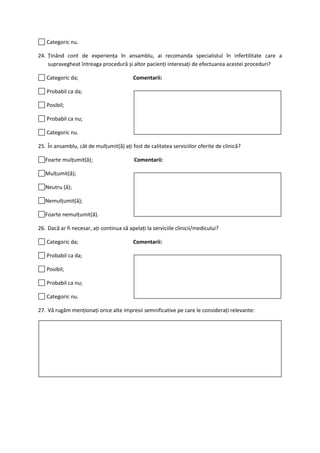Formular chestionar feedback fiv | PDF