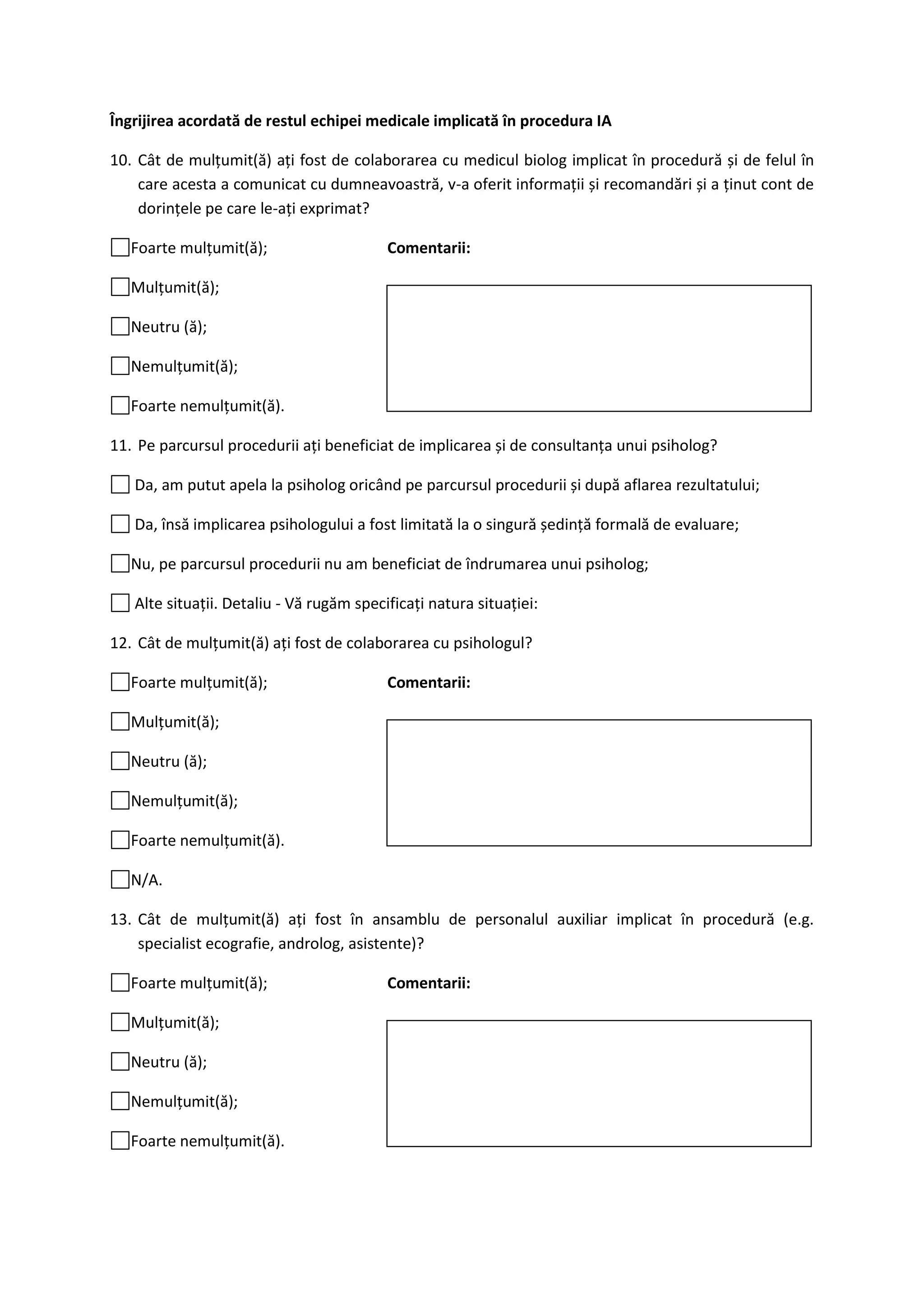 Formular chestionar feedback ia | PDF