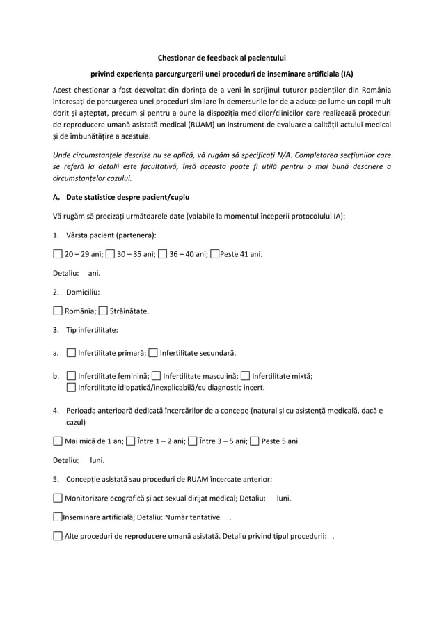Formular chestionar feedback ia | PDF