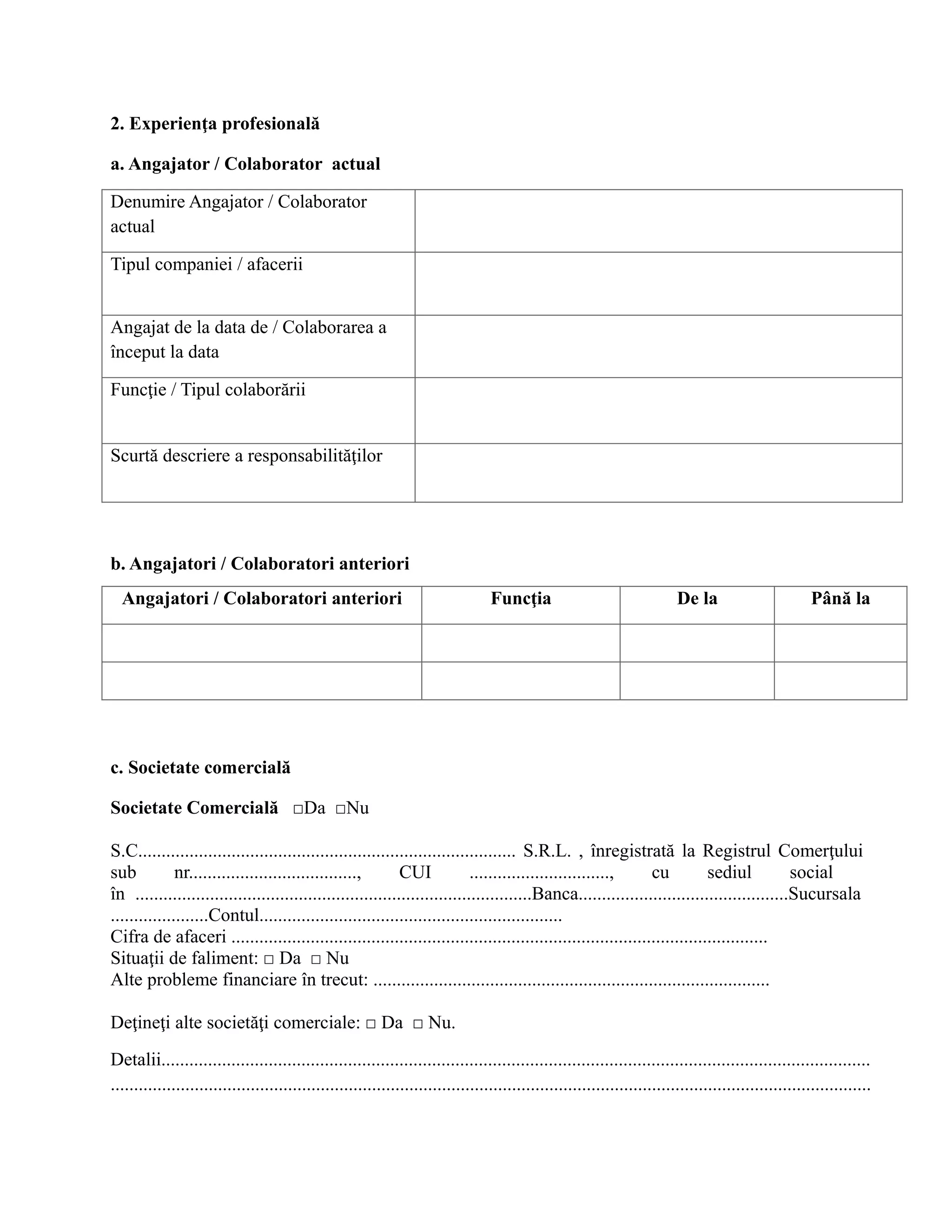 Formular de candidatura pentru franciza RITTER BROKER | PDF