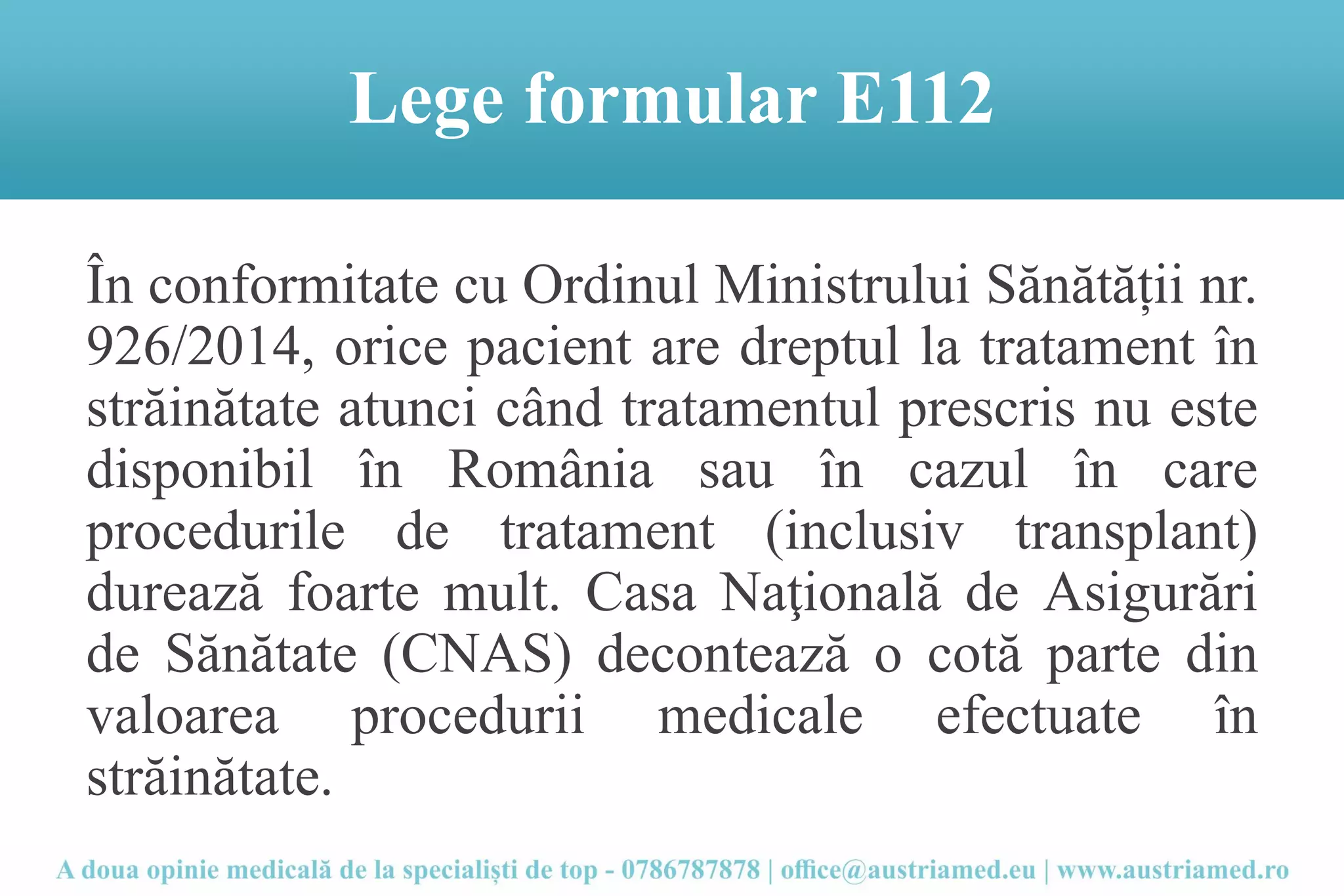 Formular E112 - Tratament în Viena | PPT