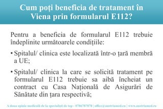 Formular E112 - Tratament în Viena | PPT