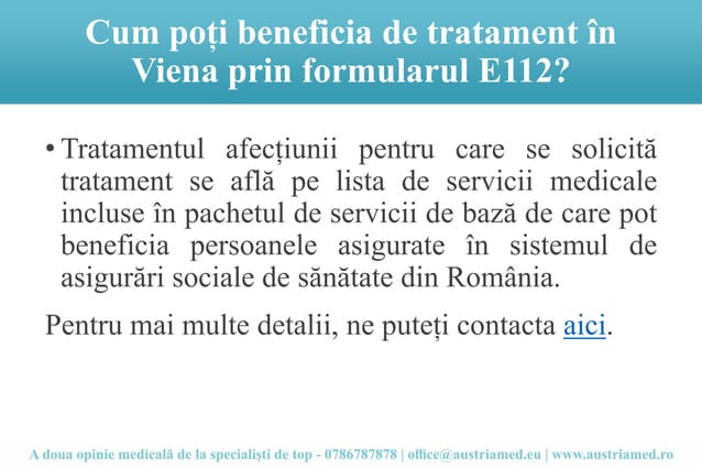 Formular E112 - Tratament în Viena | PPT