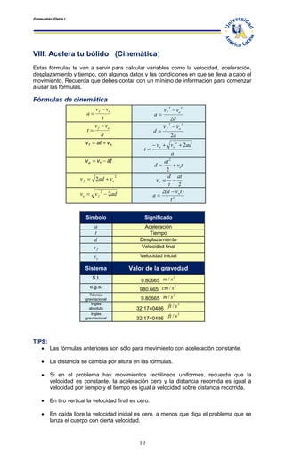 Formulario andino fisica | PDF