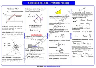 Fórmulas de cinemática profesor pannoso. | PDF
