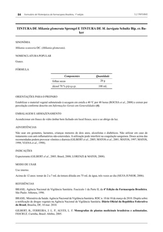 Formulario de fitoterapicos da farmacopeia brasileira | PDF