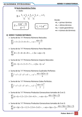 Series y Sumatorias completo | PDF