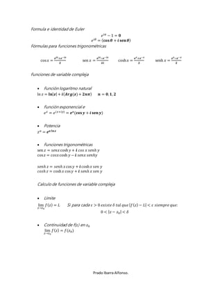 Formulario de variable compleja | DOCX
